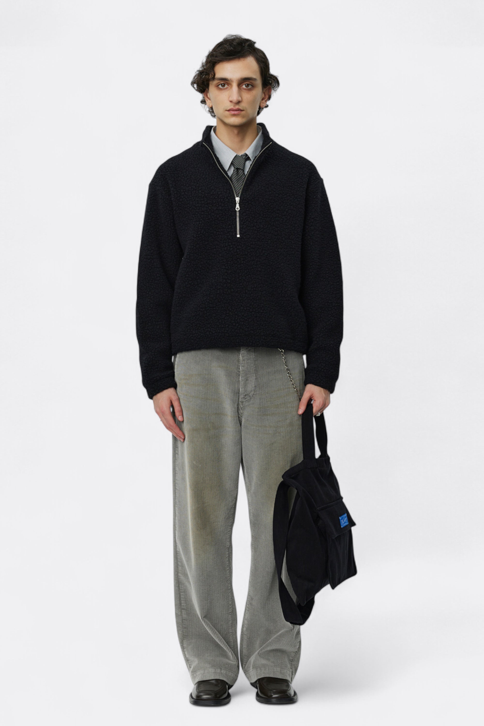 mfpen - Common Half Zip Sweater (Black Fuzzy Fleece) – Edgar Bdx